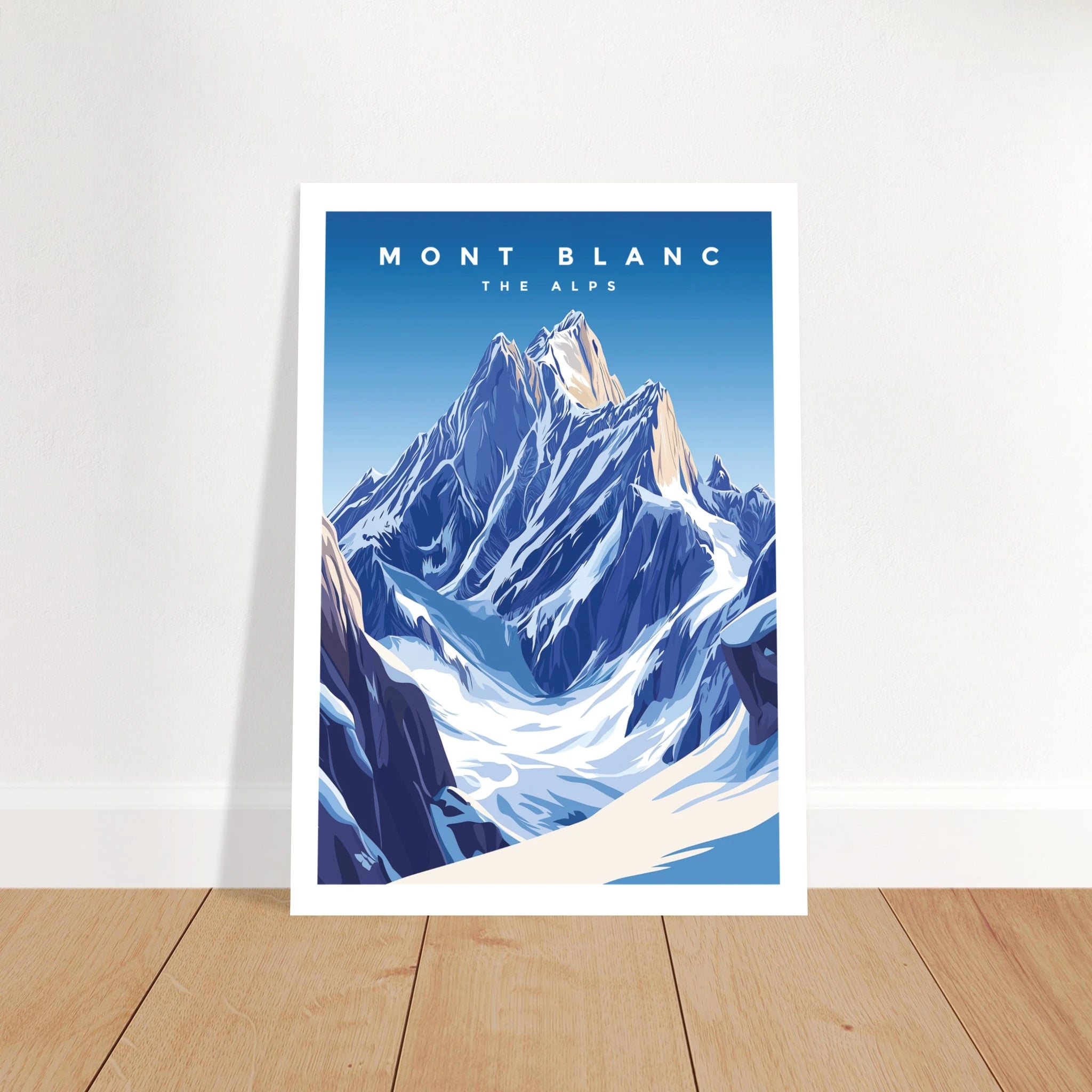 Vintage Mont Blanc in the Alps Wall Art - Framed Mounted Poster - Mont ...