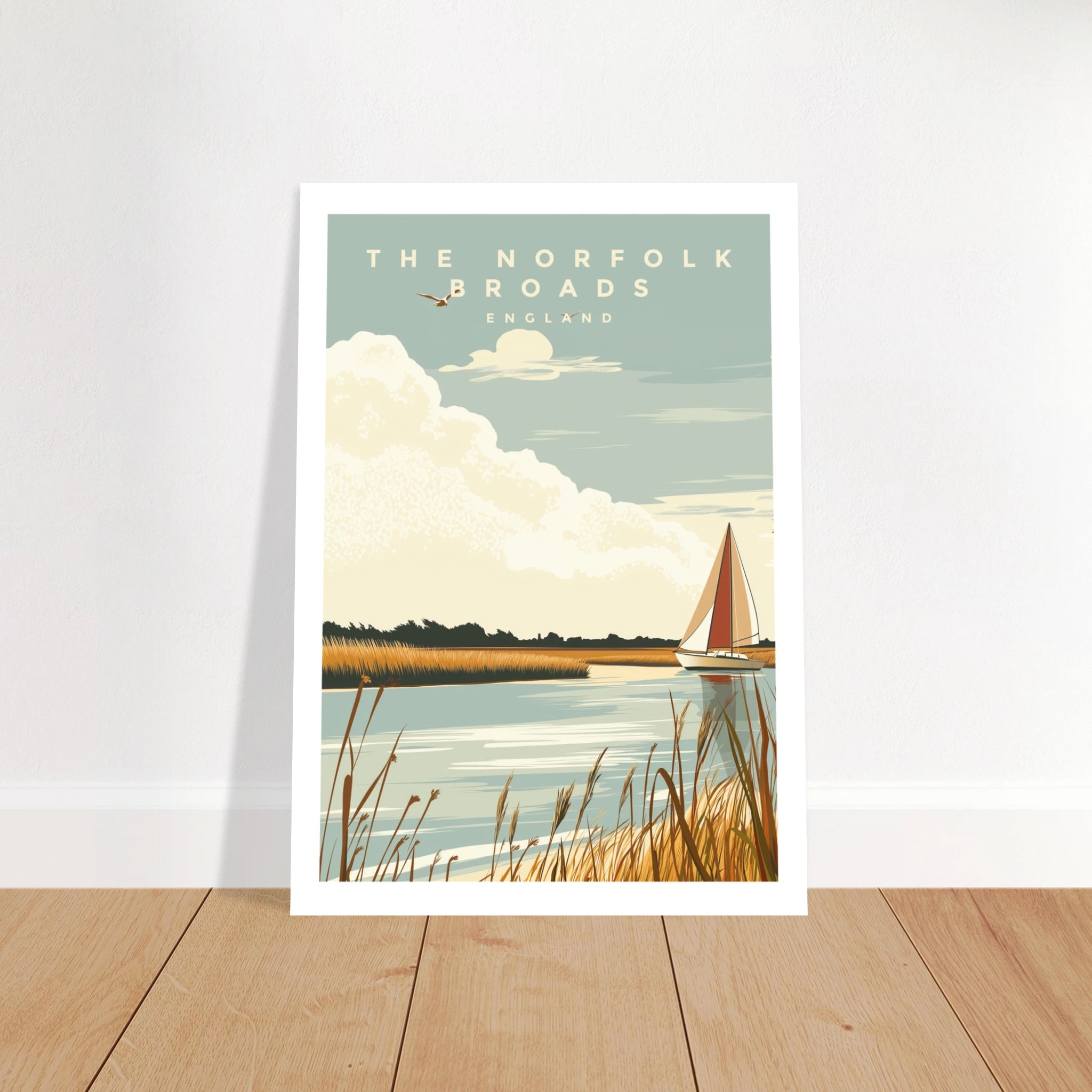 Vintage Norfolk Broads Wall Art - Framed Mounted Poster - The Norfolk ...